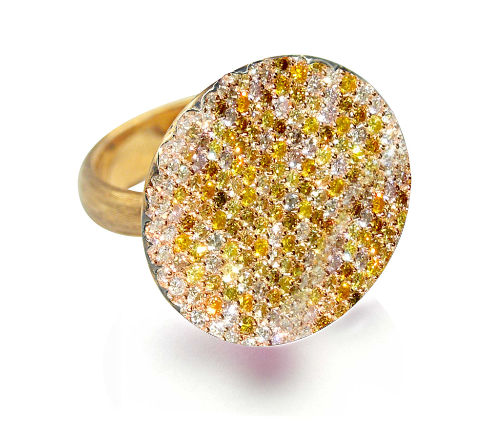 WOMEN'S FASHION MULTI-COLORED DIAMOND COCKTAIL RINGS