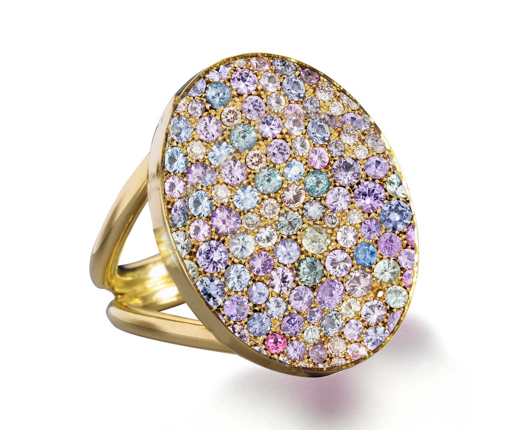 WOMEN'S FASHION MULTI-COLORED DIAMOND COCKTAIL RINGS