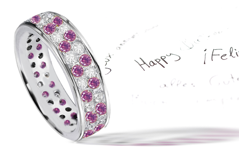 Colored Gemstones & Diamond Anniversary Rings Eternity Rings
